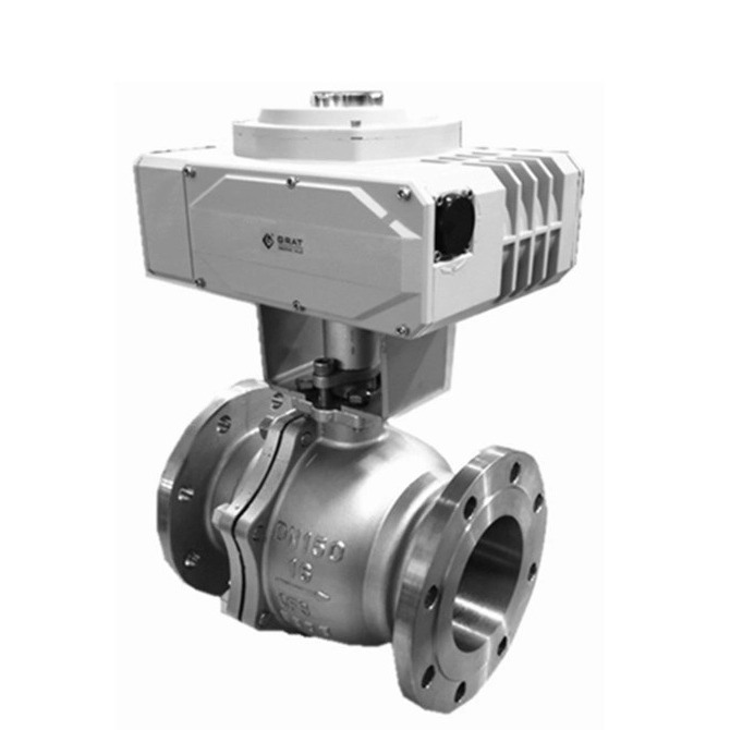 Flange Type Flow Control Valve Electric Actuator Motorized PTFE Sealed ...