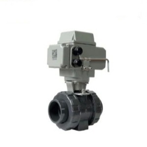 Dn32 UPVC Electric Ball Valve IP67 AC220V DC24V Electric Actuator PVC ...
