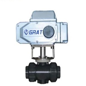 IP67 DN40 Motorized PVC Ball Valve Normal Temperature With Electric ...