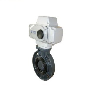 UPVC Plastic Wafer Type Butterfly Valve Electricity Modulated Control