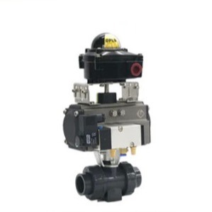 DN10 - DN100 Electric PVC Double Union Ball Valve Straight Through Type