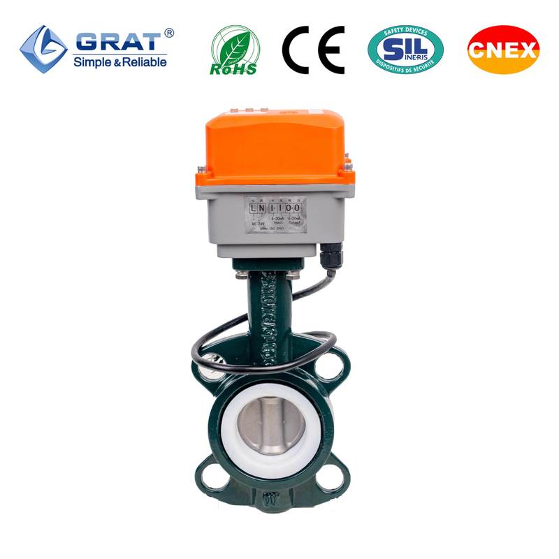 IoT Electric PTFE Butterfly Valve DC 24V Anti-Corrosion for Precise ...