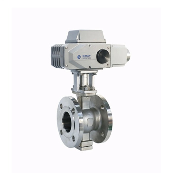 Dn25 Pn10 Mild Steel Motorized Flange Ball Valve For 180 Degree Celsius ...