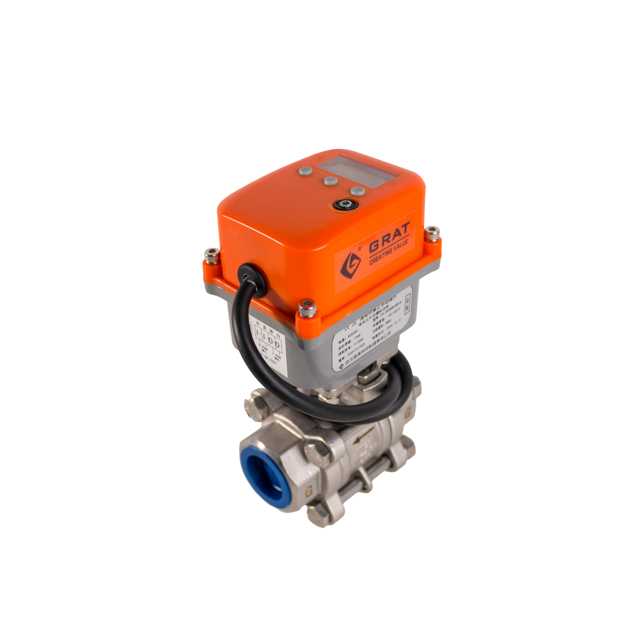 20NM Miniature Size IOT Electric Actuator For Stainless Steel Thread ...